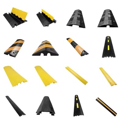 新款PVC线槽减速带橡胶地线槽防踩防压盖线板室内外过线板电缆保