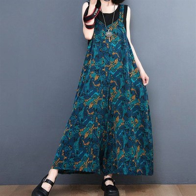 夏薄款宽松背带长裤遮肉胖mm大码洋气连体裤女显瘦阔腿裤宽松裙裤