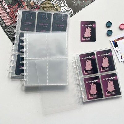 RINGNOTE 3.5寸拍立得4寸卡册6寸明信片收纳册蘑菇孔超透明相册