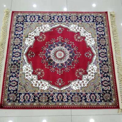 高档机织丝毯加厚沙发坐垫家用地毯中国风方形茶几垫防滑沙发毯子