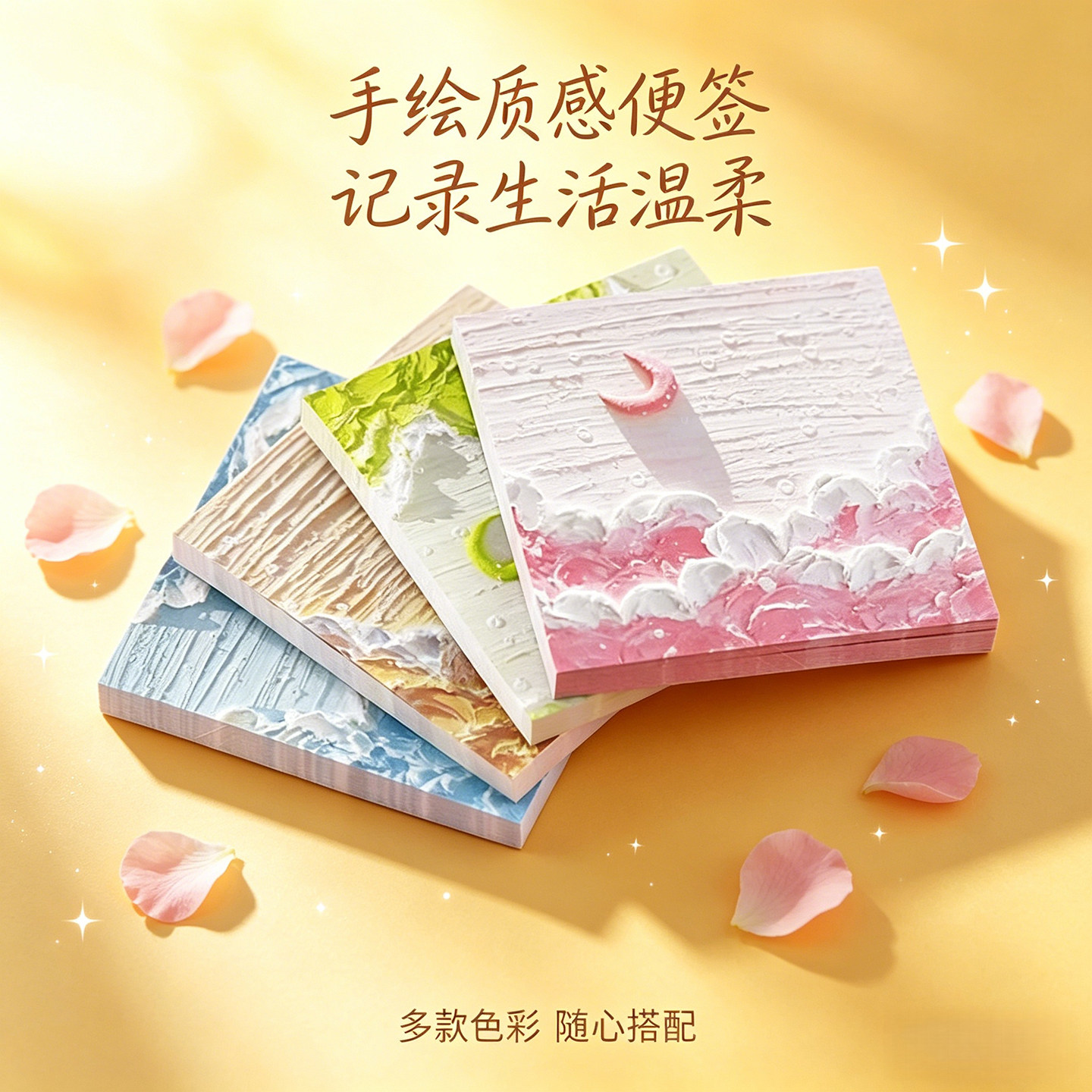 风景油画便利贴便签纸便签本便条纸留言N次贴高颜值创意复古贴