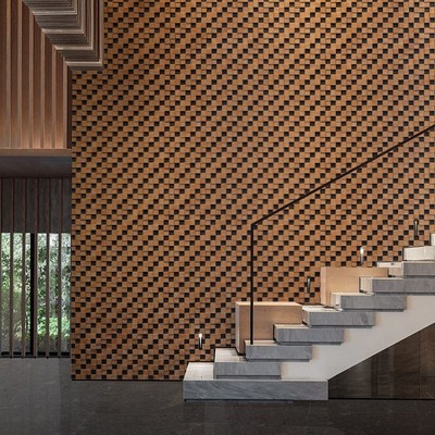 实木马赛克电视背景墙老船木木质原木方块火山岩墙面家装主材建材