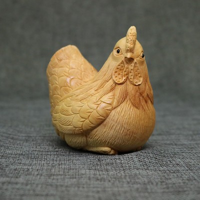 陈雕匠乐黄杨木十二生肖羊牛木雕龙马鸡动物圆雕工艺品摆饰