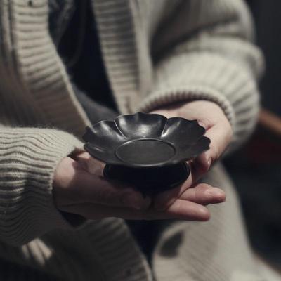 |勿念|《莲座》紫铜茶托 底托 供佛 杯垫 莲花纯铜 高足蜡烛