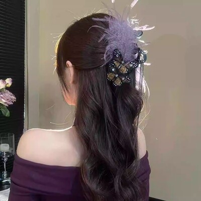 超仙灵动蝴蝶羽毛流苏刘海夹发夹