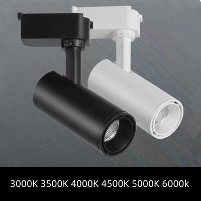 轨道射灯3500K5000K两线 线轨道射灯全白色4500K防眩光COB导轨明