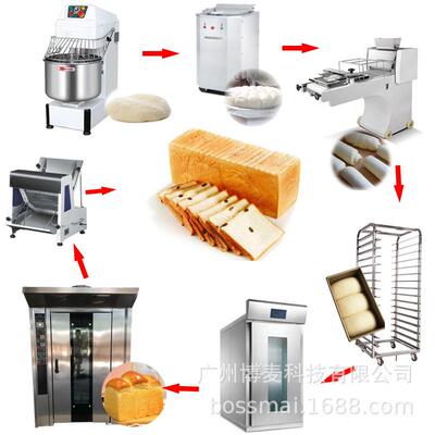 博麦和面机吐司整形机醒发室旋转炉全套烘焙设备吐司面包生产线