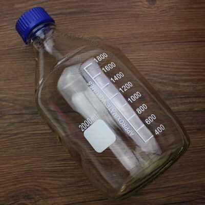 玻璃丝 m盖盖瓶 l螺口口试剂瓶2000口兰玻璃瓶带刻度螺纹  蓝