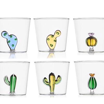 ICHENDORF 意大利仙人掌仙人球玻璃水杯马克杯咖啡杯大容量水杯