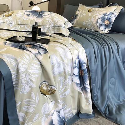 夏季凉感冰丝夏凉被四件套天丝空调被单人夏被可机洗双人薄款被子