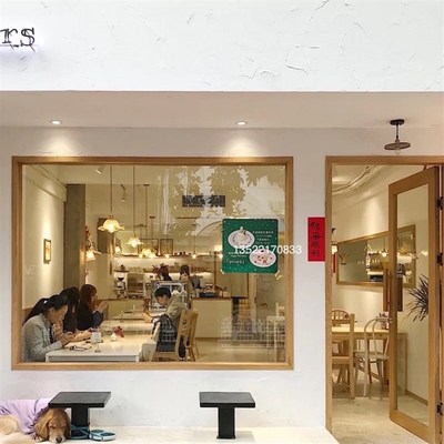 定制实木玻璃门樟子松门门窗店门装门店品店门