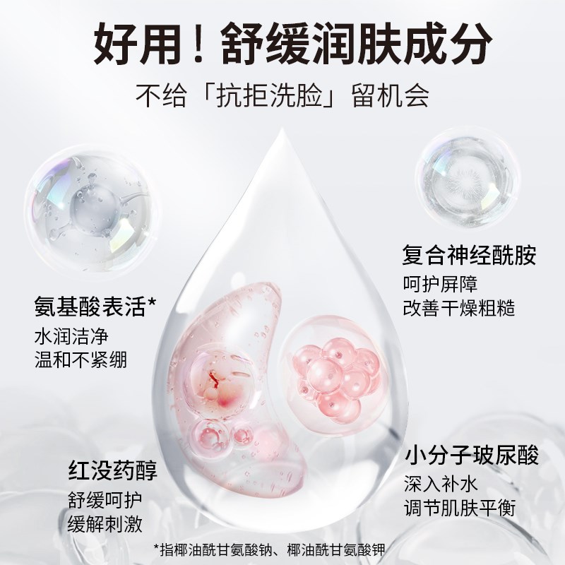 力高芘熊儿童洗面奶舒缓氨基酸洁面慕斯6到12岁女孩专用便携装by