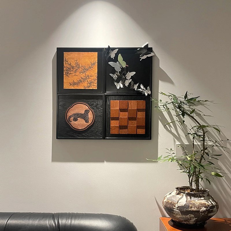 级感新法式软饰画中古风立体手工复古艺术挂画书房镜面画