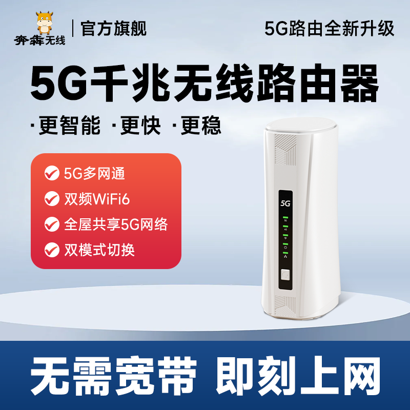 5G无线路由器随身wifi移动cpe设备千兆双模双核双频无线网络wifi移动5G无线宽带无限速全国通用5GCPE千兆网速