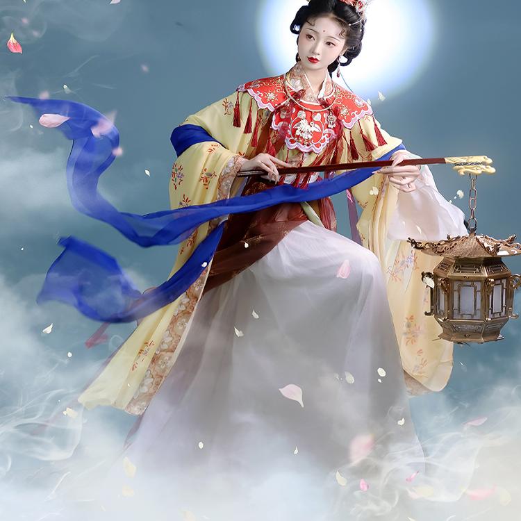 月宫嫦娥华姿仪赏2024年秋季新品三色原创神仙图汉服女装复原大袖