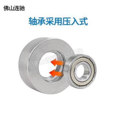 45号钢镀镍平皮带用惰轮两边轴承 HBGCM ENG22 光轮 宽度(T)11~32