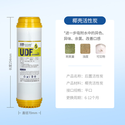 平口T33后置活性炭滤芯通用家用10寸净水器加热一体纯水机过滤器