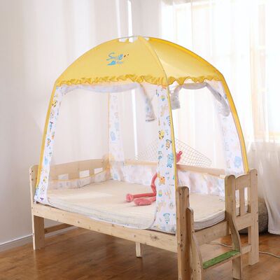 厂促爆品儿童床蚊帐公主女孩粉色蒙古包帐篷女童防摔床幔家用学品
