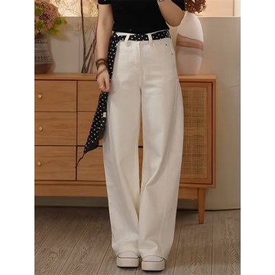 T【叭哒不惑】窄腿裤 棉休闲时尚春夏高腰牛仔裤百搭阔腿裤