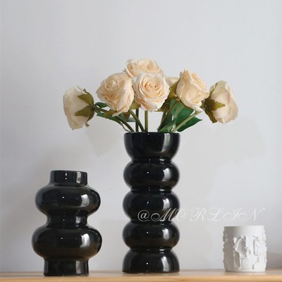 Lno陶瓷瓶 创意客厅电视柜玄关餐桌 奶油风风陶瓷