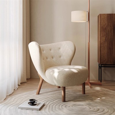 奶油风小佩特拉设计师单人休闲沙发客厅民宿咖啡馆洽谈沙发椅