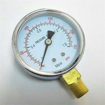 双刻度压力表 Y-60 0~1.6mpa 230psi 直径60mm 螺纹pt1/4 两分牙