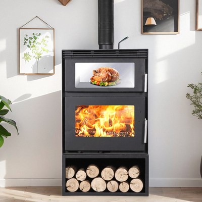 壁炉真火木柴家用室内烤箱壁炉铸铁匠人农村别墅民宿柴火取暖炉