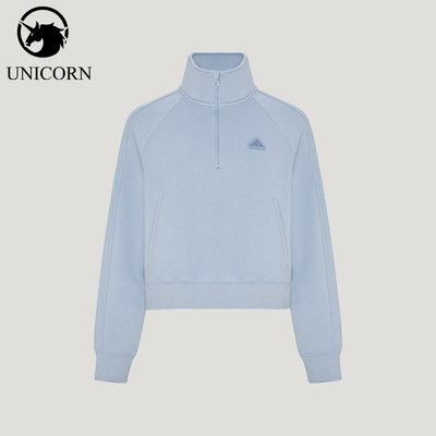 Adidas阿迪达斯正品HZ JKT女半拉链宽松版型立领卫衣LH3463