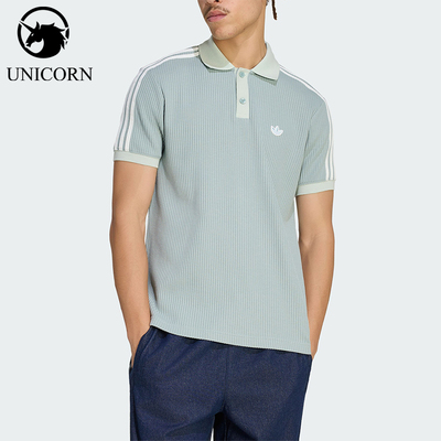 Adidas/阿迪达斯正品三叶草男士华夫格针织短袖POLO衫KX1231