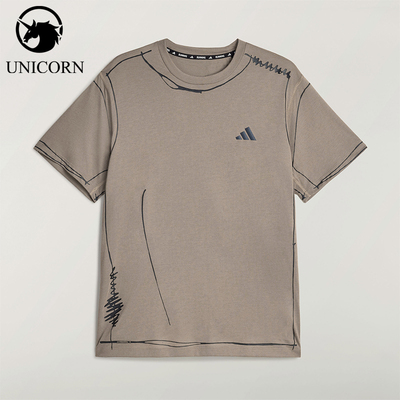 Adidas/阿迪达斯正品夏季男女轻质跑步运动简约柔软短袖T恤KQ7839