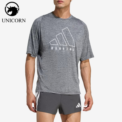 Adidas/阿迪达斯正品Climacool圆领男灰色跑步经典速干T恤JY7422