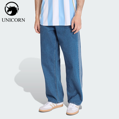 Adidas/阿迪达斯官方正品三叶草男士休闲复古牛仔运动裤KD1499