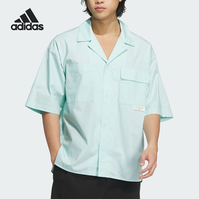 Adidas/阿迪达斯正品GFX SHIRTS MBTI男士宽松短袖衬衫JN4512