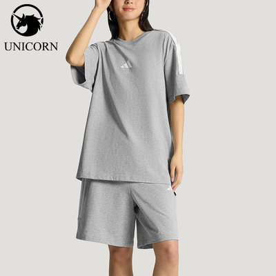 Adidas/阿迪达斯官方正品U TRACKSUIT男女圆领经典短袖套装KX0523