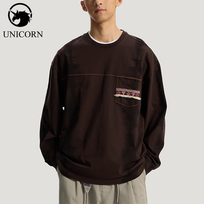 Adidas/阿迪达斯官方正品三叶草男士针织运动宽松长袖T恤KW5672