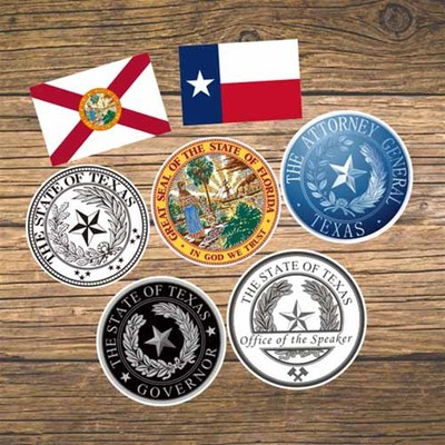 佛罗里达州旗反光车贴定制德克萨斯州标志LOGO贴纸德州订做 2304