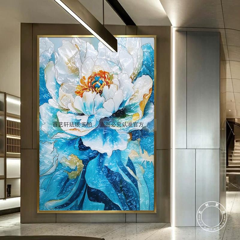 珐琅彩画入户玄关走廊过道装饰画客厅餐厅挂画卧室现代简约壁画