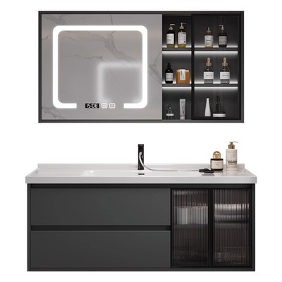 陶瓷一体盆智能浴室柜柜卫浴装洗手洗脸面盆镜卫生间洗漱台
