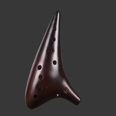 熏烧十二孔陶笛AG调陶瓷制作初学教学演奏陶笛12孔