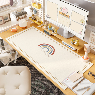 电脑桌垫办公室工位小清新pwvc防水可擦免洗皮革宿舍桌面垫书桌布