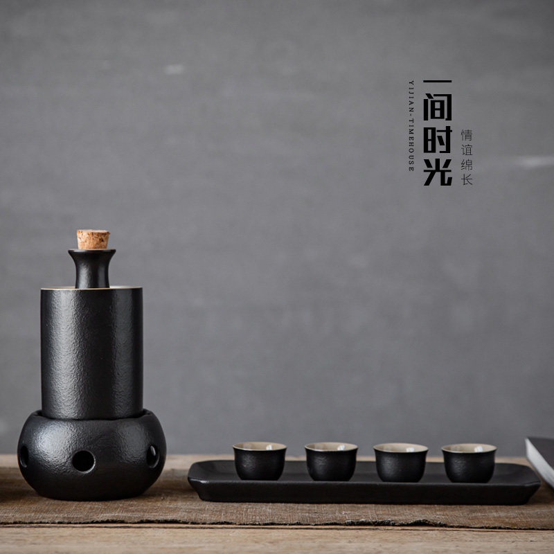 日式禅意清酒酒具套装陶瓷温酒器黄酒烫酒壶分酒器家用小酒盅酒杯