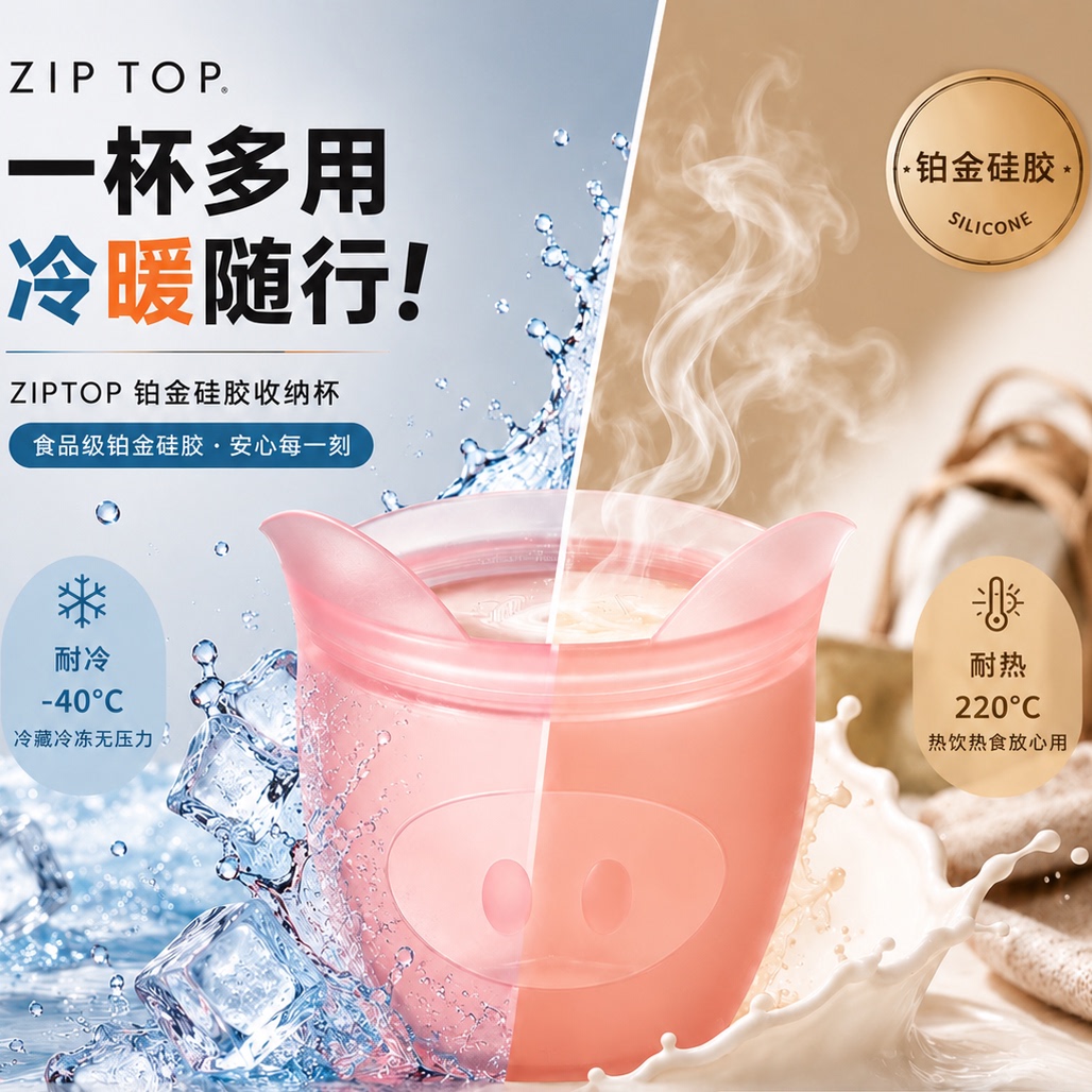 旗舰店 ZIPTOP可站立硅胶袋儿童零食密封水果牛奶辅食袋冷冻袋子