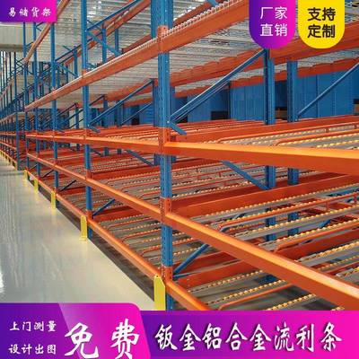 天津重型仓储流利条滑移式滚轮货架先进先出式流利条货架