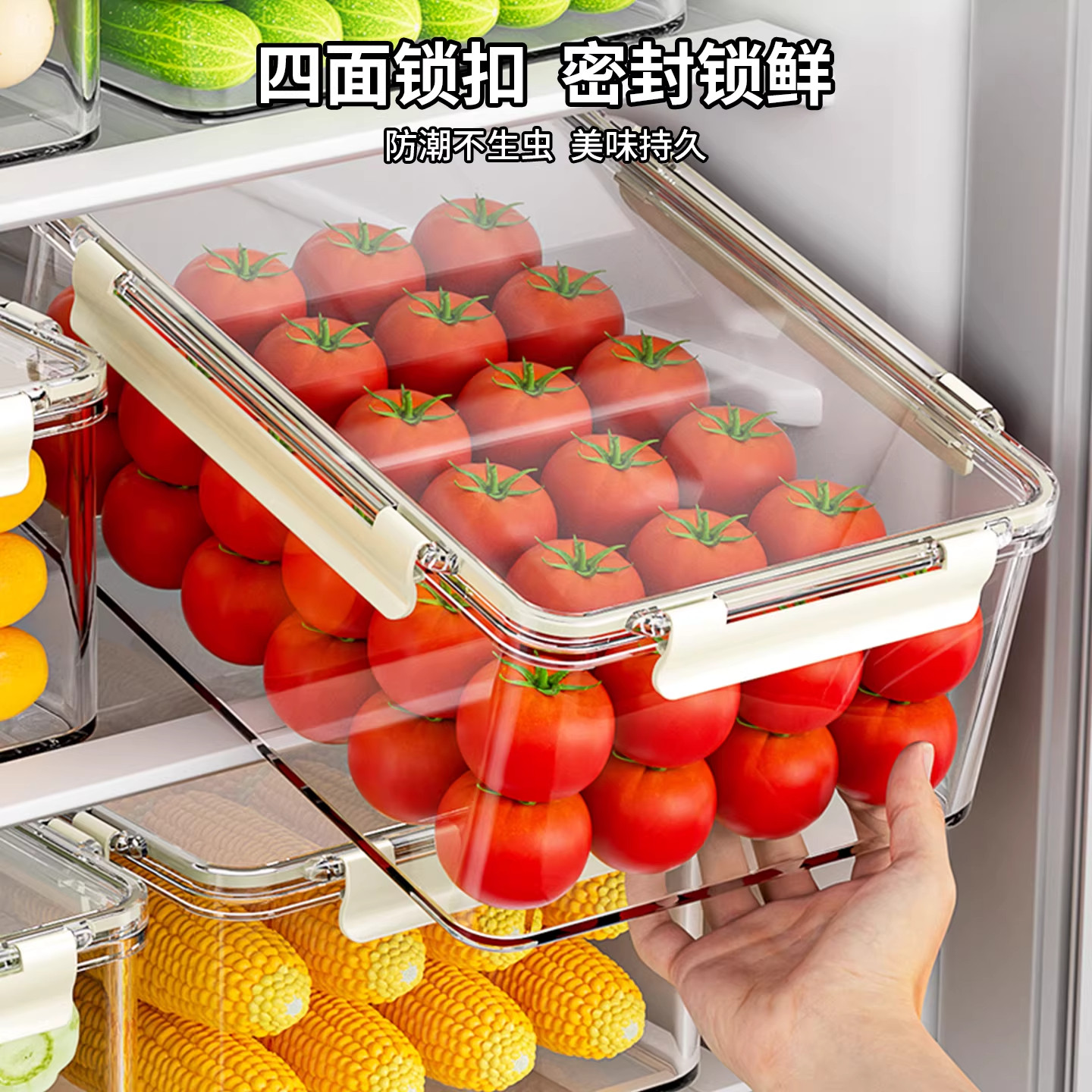 厨房冰箱长方形保鲜盒微波塑料饭盒食品餐盒水果收纳密封盒子冷冻