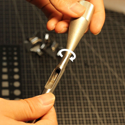 ulcn】莫扎特 圆孔冲子打磨器 打孔刃口钝了磨锋利皮革工具