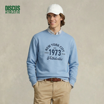DISCUS圆领卫衣六色可选美式NYC城市标男女同款