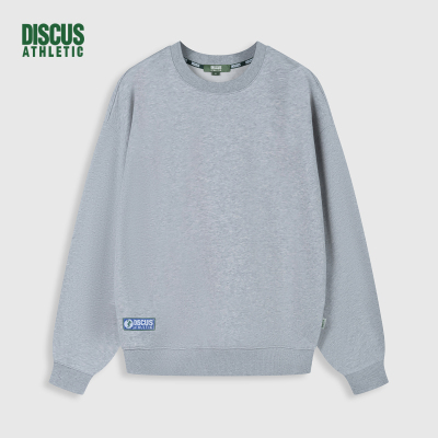 DISCUS2025冬季男女款圆领卫衣经典极简款LOGO点缀设计套头卫衣