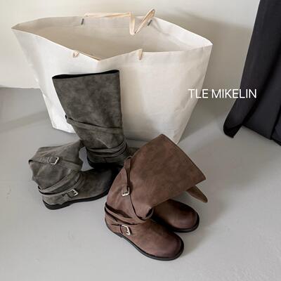 TLEMIKN新款欧美风高筒