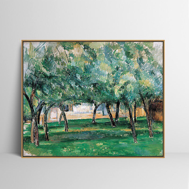 庄园塞尚油画布印刷喷绘仿制油画风景挂画客厅卧室沙发背景饰画