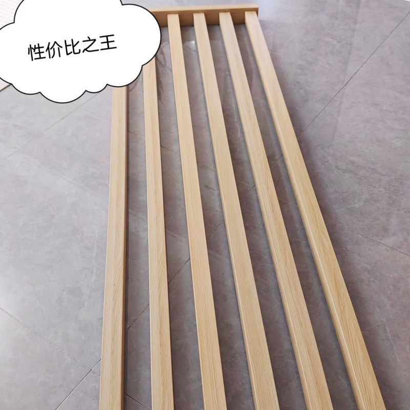 客厅现代立柱玄实木质感屏风木纹方通柱子免打格栅
